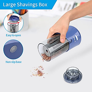 AFMAT Long Point Pencil Sharpener, Auto Stop & Fast Sharpening, Electric Pencil Sharpener for Artists, Super Long Point, Charcoal Pencil Sharpener Plug in for φ6-12mm Drawing/Sketching/Colored Pencils