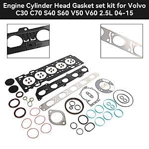 VIPIH Engine Cylinder Head Gasket set kit for Volvo C30 C70 S40 S60 V50 V60 2.5L 04-15