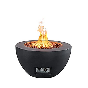 Kante Concrete Round Fire Table 25", 50000 BTU Outdoor Propane Fire Pit Table, Gas Fire Pits for Outside Patio, Smokeless Fire Pit and Outdoor Fire Pits, Charcoal