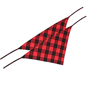 2 Pcs Dog Bandana Christmas Pet Triangle Scarf Accessories Bibs Red Black Plaid Large