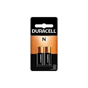Duracell N 1.5V Alkaline Battery, 2 Count Pack, N 1.5 Volt Alkaline Battery, Long-Lasting for Medical Devices, Key Fobs, GPS Trackers, and More