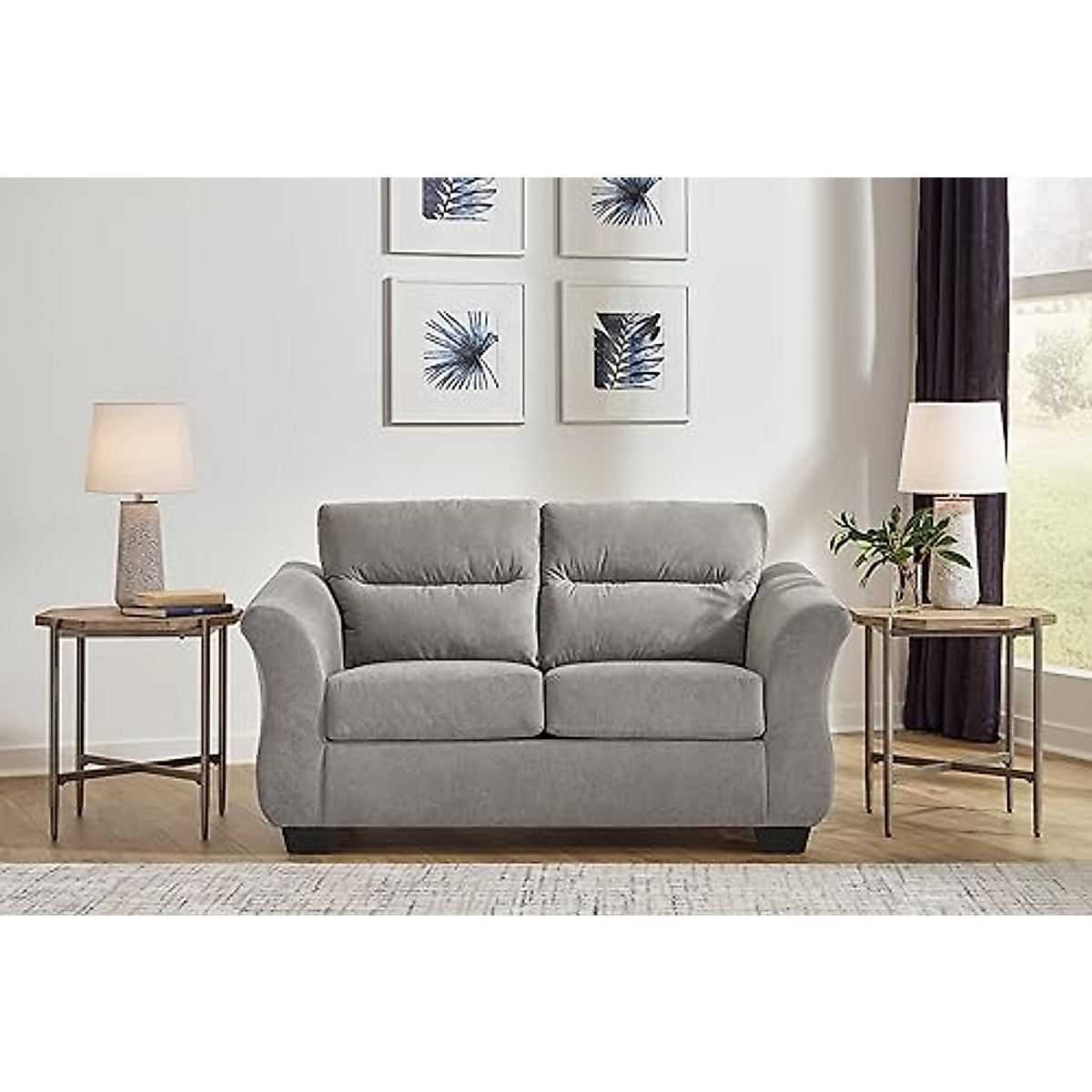 Signature Design by Ashley Miravel Casual Loveseat for Living Room, Light Gray