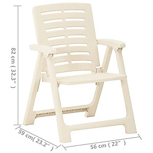 vidaXL Garden Chairs 2 pcs Plastic White