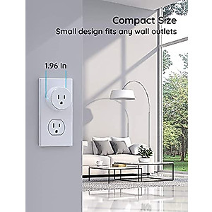 Govee Dual Smart Plug 2 Pack, 15A WiFi Bluetooth Outlet, Work with Alexa and Google Assistant, 2-in-1 Compact Design Bundle with Govee Smart Plug, WiFi Plugs Work with Alexa & Google Assistant