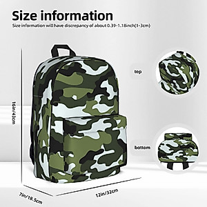 Affilleve Camouflage Casual School Backpack For Teen Girls Boys, Travel Hiking Shoulder Daypack Bag For Men Women