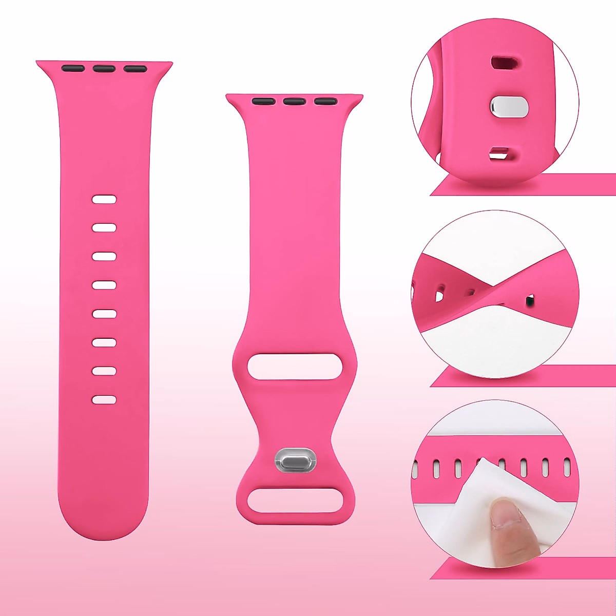 Tighesen Sport Bands Compatible with Apple Watch Band Ultra 2/Ultra SE Series 10/9/8/7/6/5/4/3/2/1 38mm 40mm 41mm 42mm 44mm 45mm 46mm 49mm S/M M/L for Women/Men Silicone iWatch Band