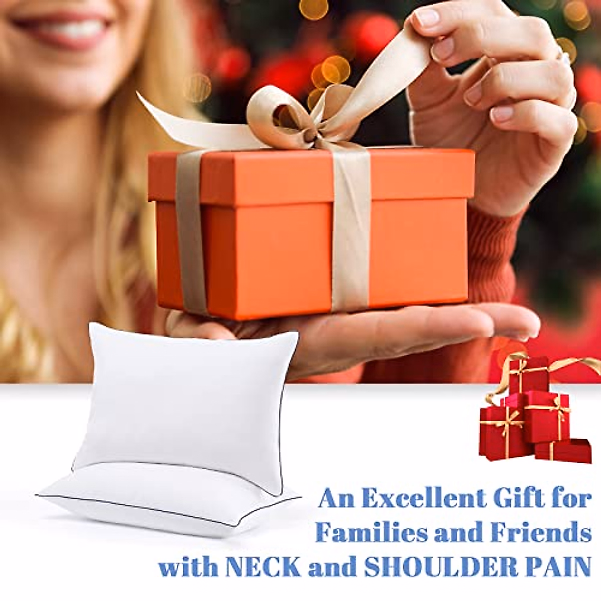 Homemate Bed Pillows for Sleeping - Standard Size(20"x26") Set of 4 Pillows Allergy Friendly Microfiber Shell Fluffy Down Alternative Filling Breathable Pillow Suitable Back Stomach or Side Sleepers