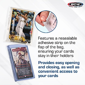 BCW Resealable Team Set Bags - 400 ct | Archival Quality Polypropylene | Holds 35 Standard Cards | Toploader and Magnetic Holder Compatible | Acid-Free Sealing Solution for Trading Card Collections