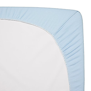 American Baby Company 2 Pack Fitted Crib Sheets 28" x 52", Soft Breathable Neutral 100% Cotton Jersey Sheet, Blue Stars and Blue, for Boys and Girls, Fits Crib and Toddler Bed mattresses
