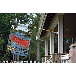 Toland Home Garden 1010007 Rustic Lake Life summer Flag 28x40 Inch Double Sided summer Garden Flag for Outdoor House Canoe Flag Yard Decoration