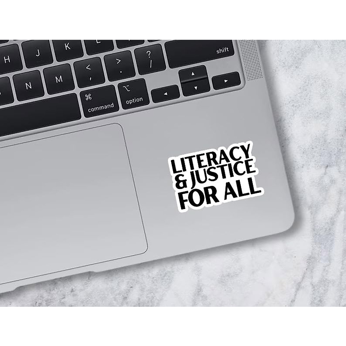 Miraki Literacy and Justice For All Sticker, Literacy Education Stickers, Book Club Sticker, Water Assitant Die-Cut Vinyl Stickers Decals for Laptop Phone Kindle Journal Water Bottles, Stickers