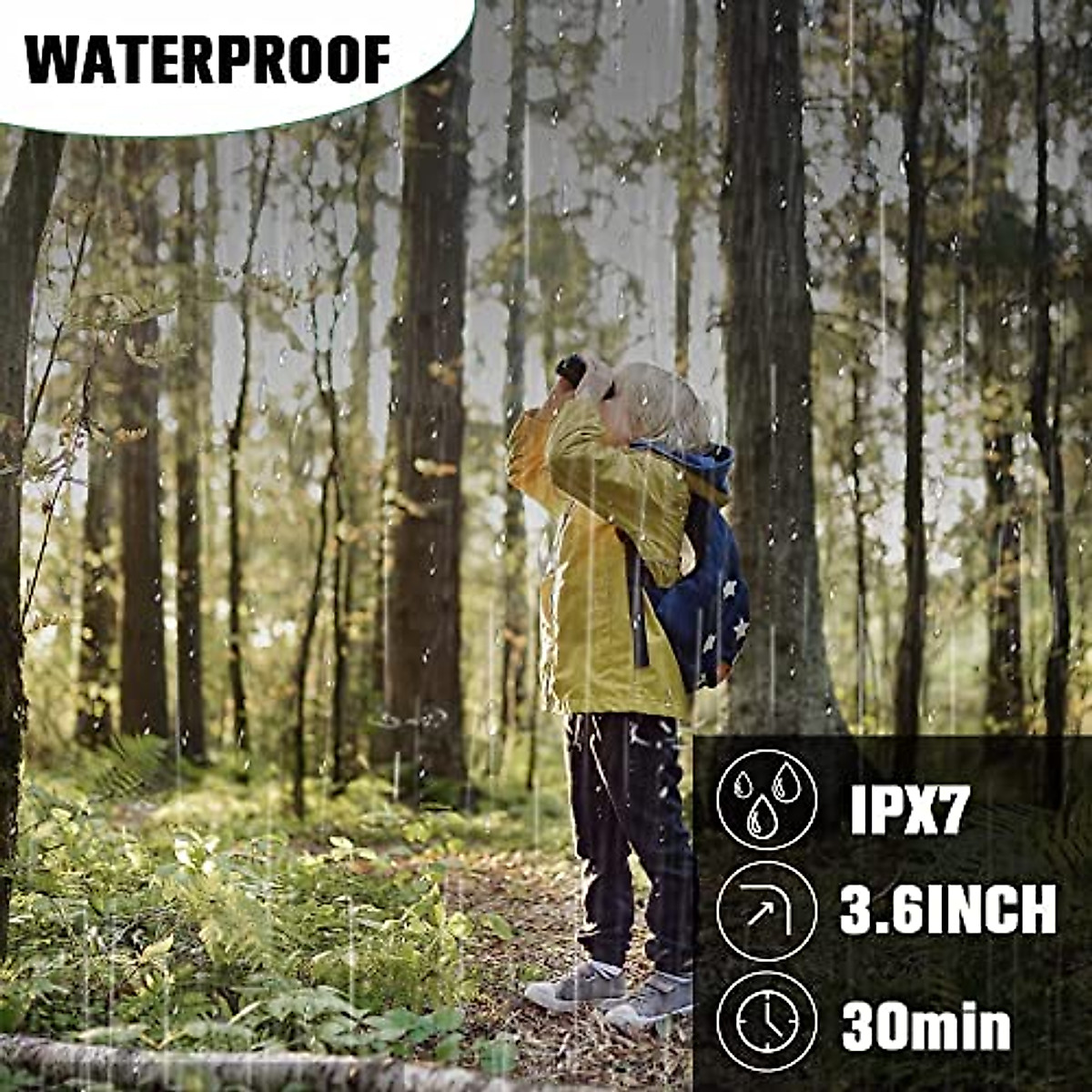 MAXVITAVELA 200x22 High Power Compact Binoculars with Clear Low Light Vision, Large Eyepiece Waterproof Binocular for Adults Kids, Easy Focus Bird Watching, Outdoor, Hunting, Travel, Black