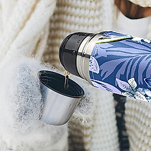 Orchids Paradise Bird Palm Leaves Vacuum Insulated Water Bottle Stainless Steel Thermos Flask Travel Mug Coffee Cup Double Walled 17 OZ