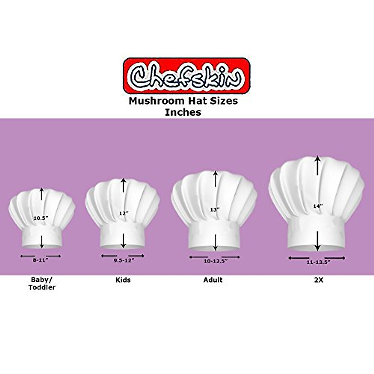 CHEFSKIN Big & Tall 2X XXL Mushroom Chef Hat, Fully Adjustable (Green)