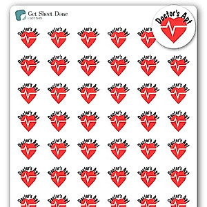 Doctor Appointment Planner Sticker / 54 Fun Vinyl Stickers (1/2”) / Doctor’s Health Wellness Productivity Life/Bullet Bujo Journal/Todo Reminder (One Sheet, Matte Vinyl)