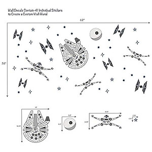 Lambs & Ivy Star Wars Squadron X-Wing/Tie Fighter/Millennium Falcon Wall Decals