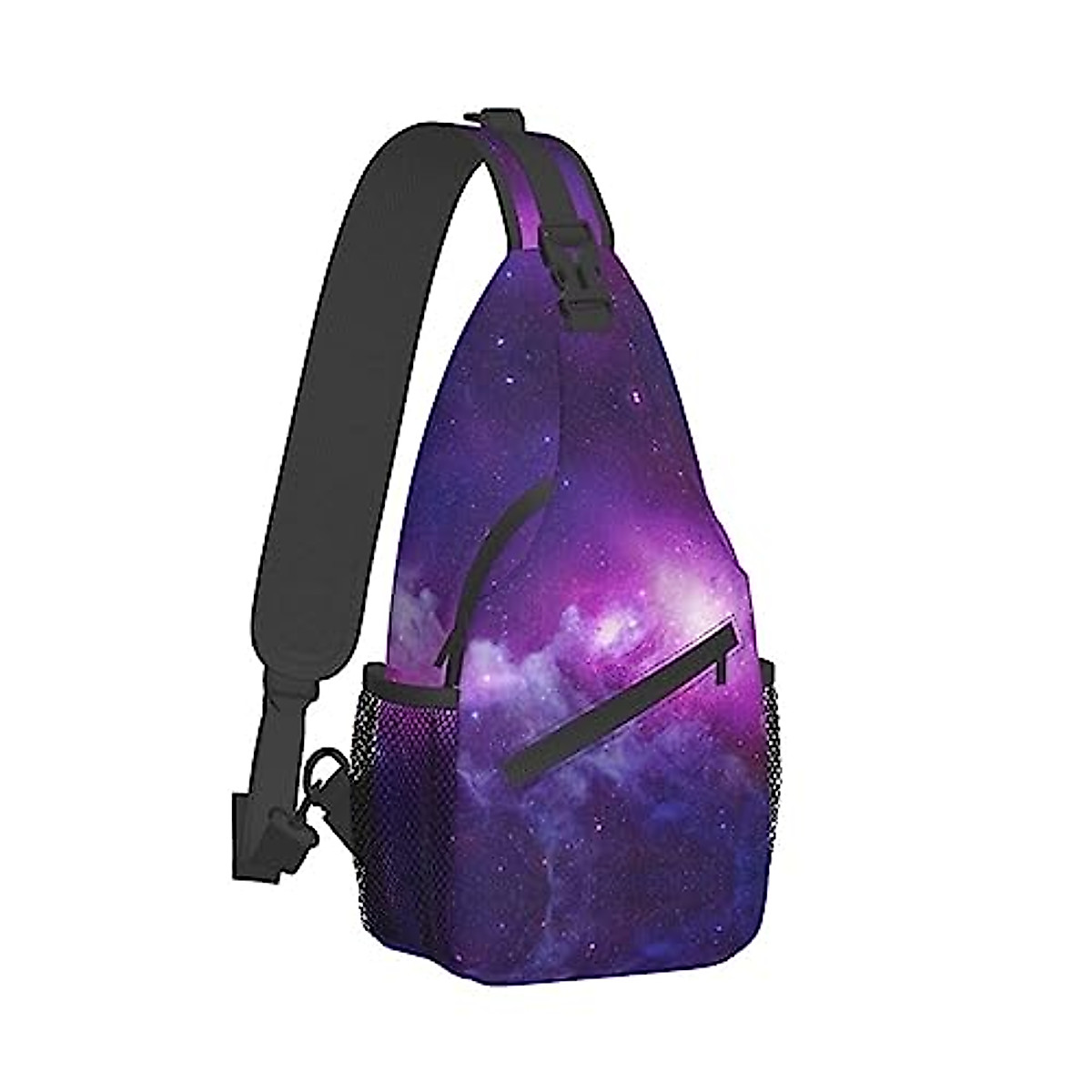 UNIOND Purple&Blue Galaxy Printed Sling Bag Adjustable Cross Chest Bag Shoulder Backpack for Outdoor Travel