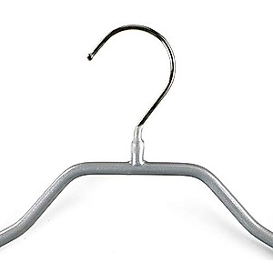 Mawa by Reston Lloyd BodyForm Series Non-Slip Space-Saving Extra Wide Clothes Hanger For Jackets, Suits & Coats, Style 46/L , Set of 6, Silver