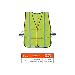 Ergodyne Safety 1-pack Non Certified Standard Vest, Lime, One Size US