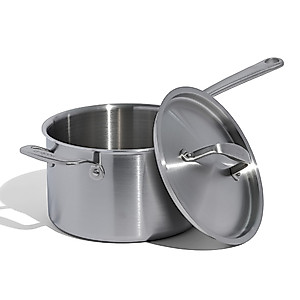 Made In Cookware - 4 Quart Stainless Steel Saucepan with Lid - 5 Ply Stainless Clad Sauce Pan - Professional Cookware - Crafted in Italy - Induction Compatible