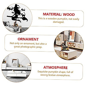 Garneck 1pc Haunted House Elf Ornament Desk Topper Wood Decor Halloween Decor Halloween Style Ghost House Sign Scene Village Houses Halloween Haunted House Figurine Halloween Supplies Doll