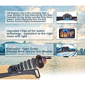 AMTIFO Wireless Backup Camera Car HD 1080P WiFi Rear View System 7 Inch Monitor Kit Truck Camper RV Hitch Auto License Plate Back Cam W70