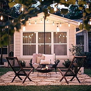 MARVOWARE 4Pcs String Light Poles for Outdoors Weather Resistant,Stainless Steel Tall,Christmas Decoration,Light Pole for House Garden Patio Wedding Cafe Party(No Light Bulb Included)