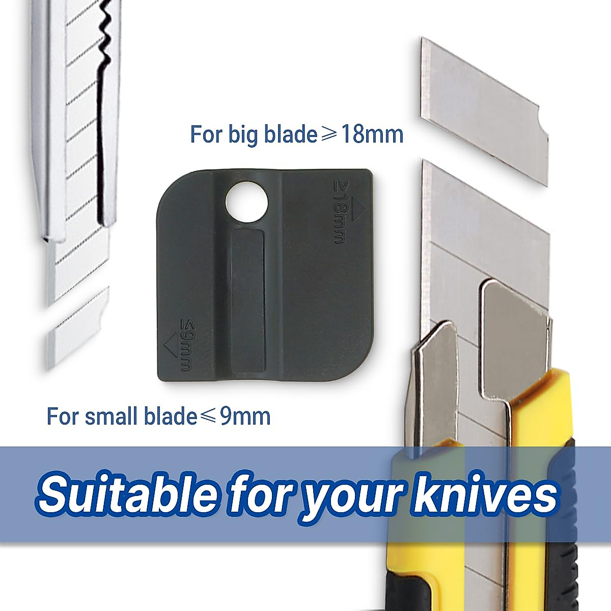 T TOVIA Blade Breaker - Portable Snap Off Blades 9mm-25mm with Keychain Hole Storage, Safely Dispose Used Blades, Lightweight & Easy to Carry (Black)