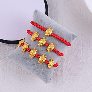 Fuqimanman2020 2023 Year of The Rabbit Red String Handwoven Adjustable Charm Bracelet Chinese Zodiac Bunny Animal Braided Good Prospects Blessing Lucky New Year Jewelry for Women Men-4pcs/Set