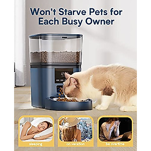 oneisall Automatic Cat Feeders, 17 Cup Timed Dry Food Dispenser for Cats Dogs Pets with Programmable Portion Control, Up to 50 Portions, 6 Meals per Day, Voice Recorder