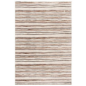 SAFAVIEH Lagoon Collection 8' x 10' Ivory / Brown LGN148B Distressed Non-Shedding Living Room Bedroom Dining Home Office Area Rug