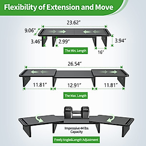 Zimilar Dual Monitor Stand Riser, Monitor Stand with Adjustable Length and Angle Monitor Stands Risers, 3 Height Adjustable Monitor Riser for Computer