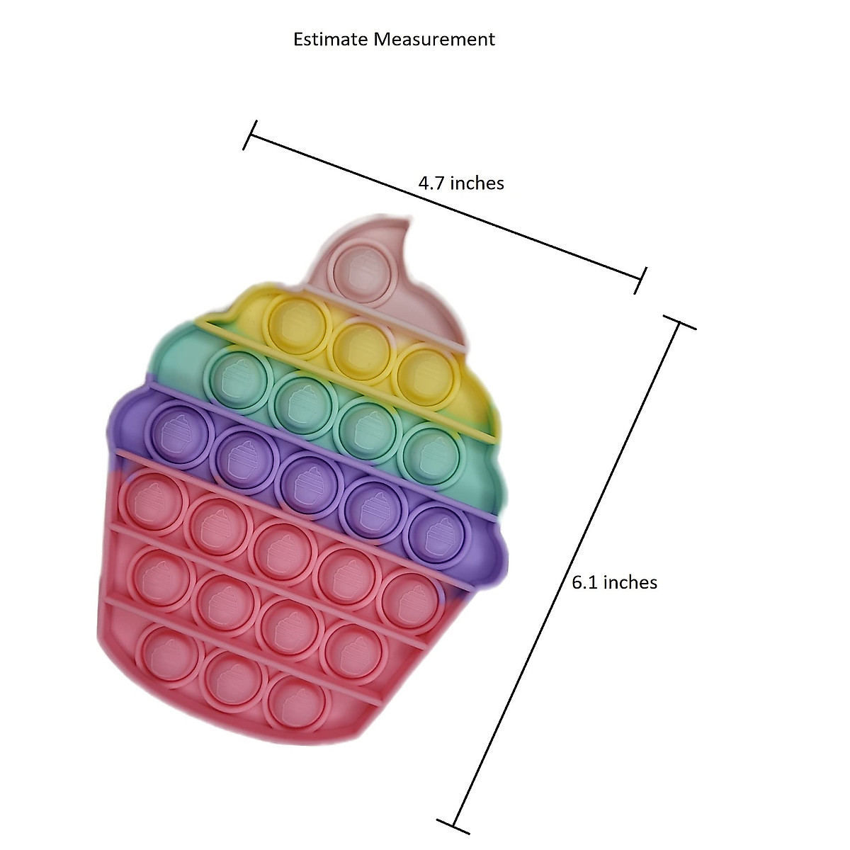 A Plus Formula Pop It Toy - Push Bubble Fidget - Sensory Silicone Stress Reliever - Autism Special Needs - Game Toys - for Toddlers, Kids, Children, Adults (Cupcake)