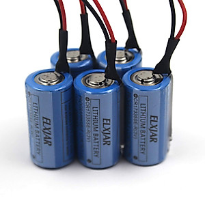 elxjar (5-Pack) 3V PLC Lithium Replacement Battery for Mitsubishi Q6BAT, 130376, CR17335SE-R, BKO-C10811H03 - PLC Programmable Logic Control