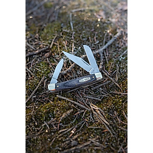 Old Timer Heritage Series 34OT Middleman 5.7in Traditional Folding Pocket Knife with Stainless Steel Clip Point Blade, Sheepsfoot Blade, Pen Blade, and Laminate Handle for Hunting, EDC, and Outdoors