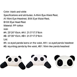 Fullbond Cute Panda Shape Car Seat Plush Lumbar Pillow for Car-Headrest Pillow Breathable Comfortable PP Cotton Suitable for Both Kids and Adults B1