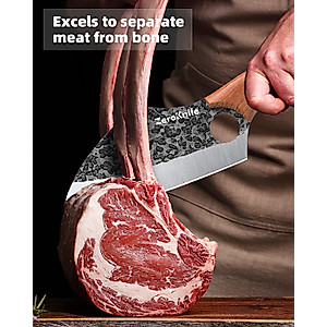 ZeroKnife Husk Chef Knife, Japanese Butcher Knife,Handmade Fishing Filet & Bait Knife, High Carbon Steel Japan knives Meat Cleaver for Kitchen Cooking, Hunting, Camping