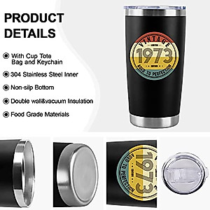 50th Birthday Gifts for Men, Funny 1973 50 Year Old Gifts for Men Women 50th Birthday Decorations Men Women Unique Christmas Fathers Valentines Gifts for Husband Dad Wife - 20 OZ Tumbler