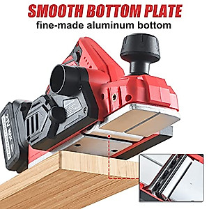 AOBEN Cordless Electric Hand Planer 21V, 16000Rpm 3-1/4-Inch Wood Planer, Li-ion Battery and Charger, Adjustable Planing Depth Power Planer for Woodworking Chamfer Home DIY