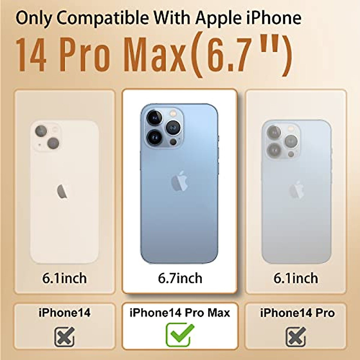 Buleens for iPhone14 Pro Max Case with Metal Perfume Bottle Mirror Stand, Cute Women Girly Heart Cases for 14 Pro Max Case, Elegant Luxury Phone Cover for iPhone14 Pro Max Case 6.7'' Black