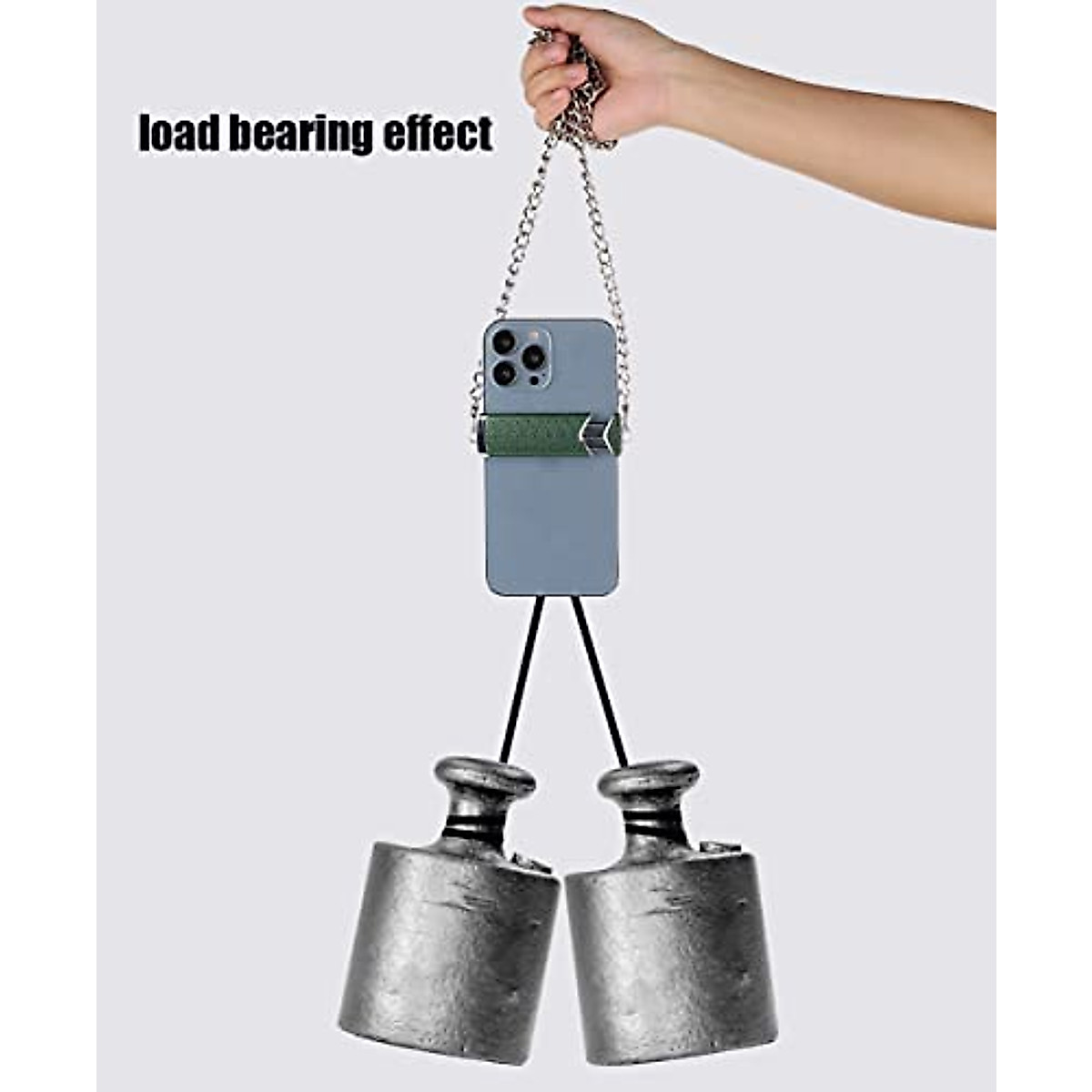 CQUUKOI Universal Phone Lanyard Holder,Phone Clip with Lanyard Metal Crossbody Phone Chain Clip Mobile Phone Buckle Phone Tether Safety Strap for iPhone, Galaxy & Most Smartphones (Rose Gold & Blue)