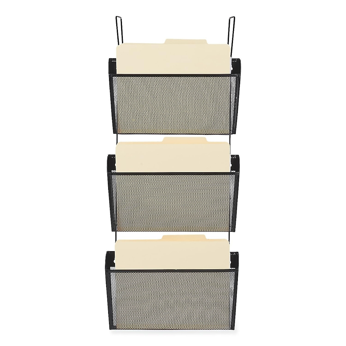 Universal 20011 Mesh Three-Pack Wall Files with Hanger, Letter, Black