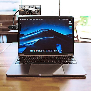 Clip On Security Mirror, Cubicle Computer Desk Convex Mirror for Office Personal Safety Rearview Monitors or Anywhere (7.28" Rectangle Mirror with Border)