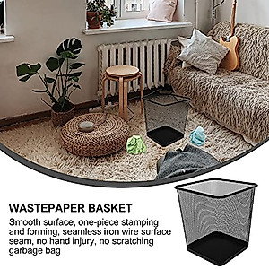 Zerodeko Metal Wire Mesh Waste Basket Recycling Bin Small Waste Basket Trash Can for Near Desk Recycling Garbage Container Bin for Office Home Bedroom Black