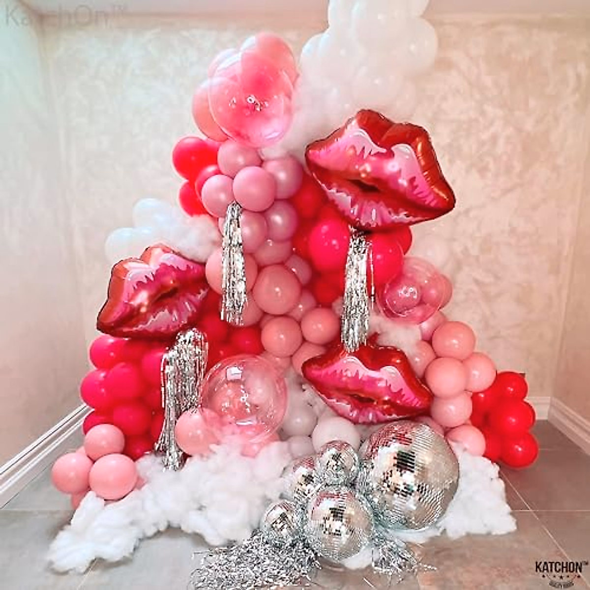 KatchOn, Red Lip Balloons Set - Large 30 Inch, Pack of 4 | Kiss Balloons Decorations | Lips Balloon, Galentines Day Balloons | Red Valentines Balloons | Lip Balloon for Galentines Day Decorations