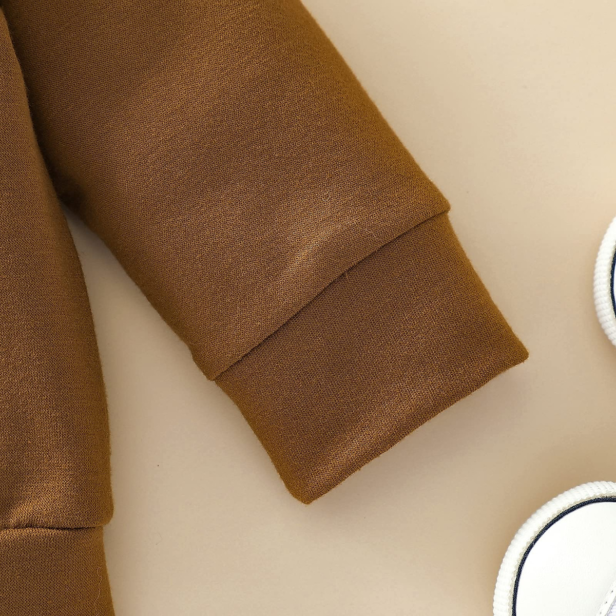 Newborn Infant Baby Boys Pullover Dad's Little Dude Sweatshirt Long Sleeve Casual Sweater Fall Clothes (Brown, 0-3 Months)