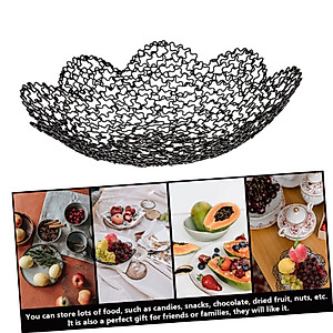 Alipis 1pc Center- Dining Iron For Candy and Tray Paper Arts Bowl Decorative Holder Metal Bowls Food Vegetable Organizer Table Stand Egg Gathering Countertop Living Snacks Mesh Container