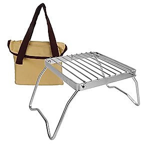 Portable Camping Grill Grate,Campfire Grill, Folding Campfire Grill Stainless Steel Collapsible Camping Stove Grate Rack Net for Barbecue Picnic Camping Backpacking