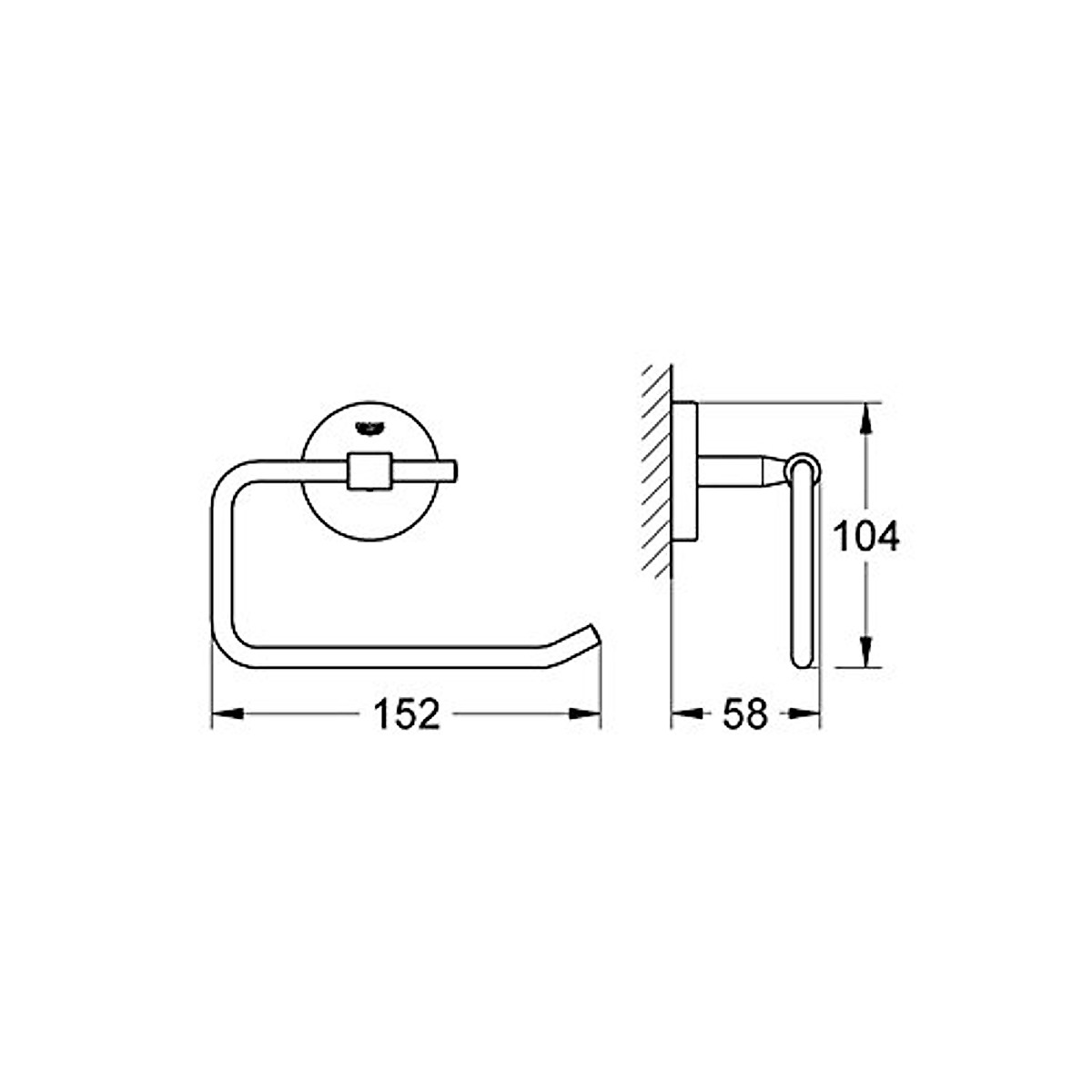 Grohe 40457001 BauCosmopolitan Paper Holder without cover, Starlight Chrome