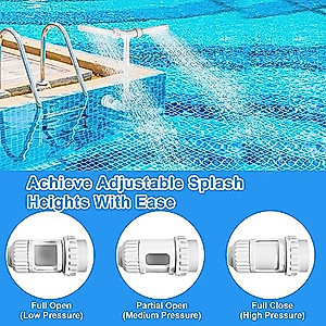 SAVITA Pool Fountain, Adjustable Water Fountain Dual Spray Swimming Pool Fountain with Adapter for Outdoor Inground and Above Ground Pools for 1.5/2.2inch Return Sprinklers